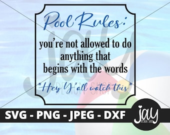Pool Rules Png - Etsy