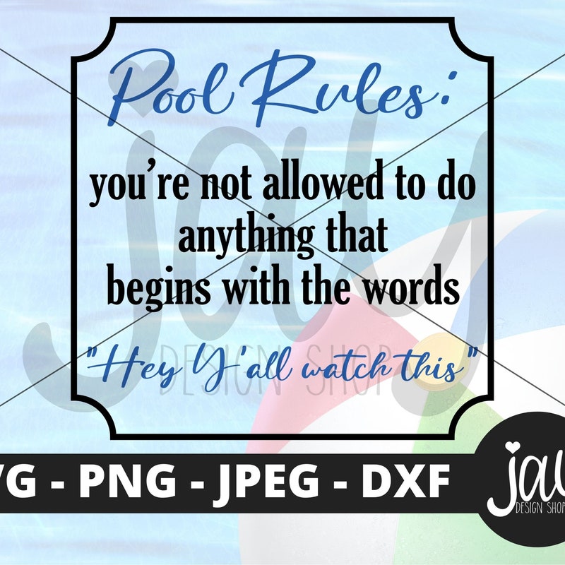 Pool Signs Svg - Etsy