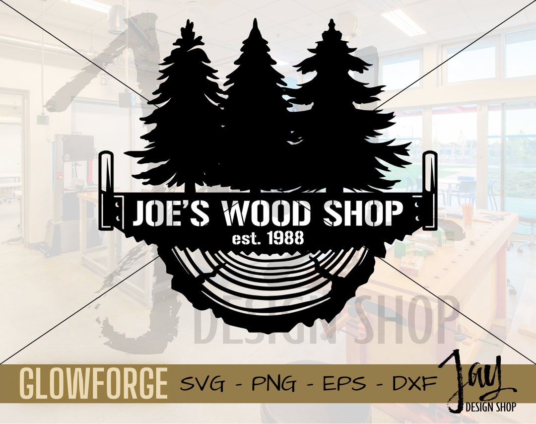 Wood Shop Monogram SVG - Customizable Saw Design for Glowforge - CNC ...