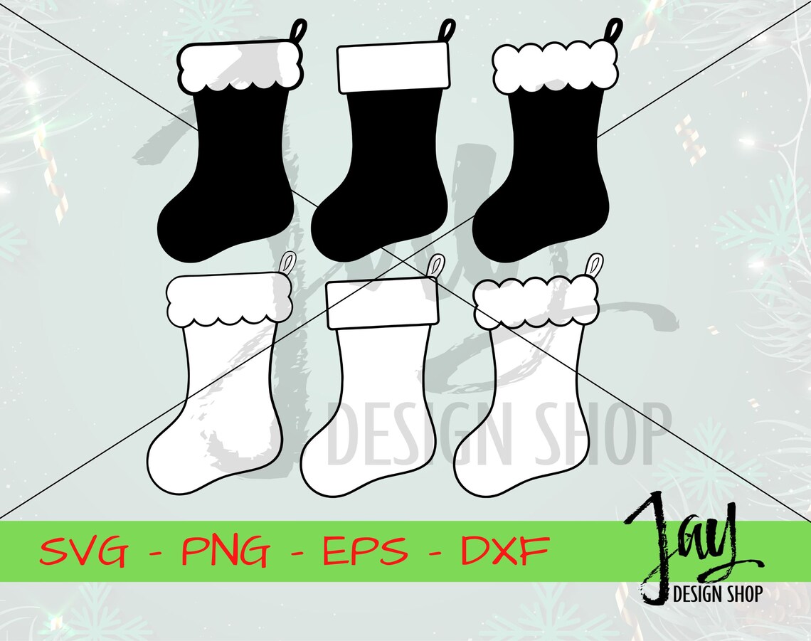 Christmas Stocking SVG Stocking Bundle Festive Stocking - Etsy
