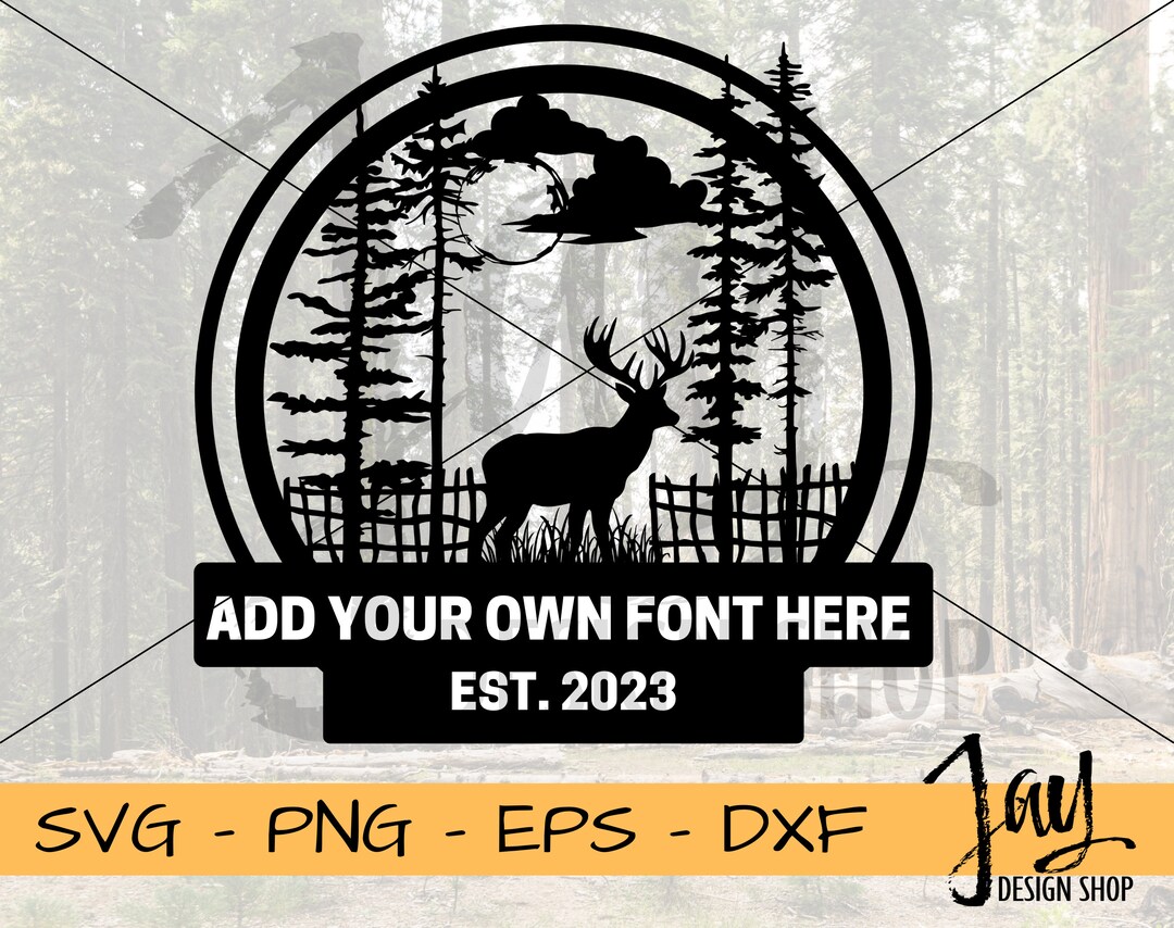 Buck Monogram DXF Cut File for Glowforge, Stag SVG Digital Download for ...
