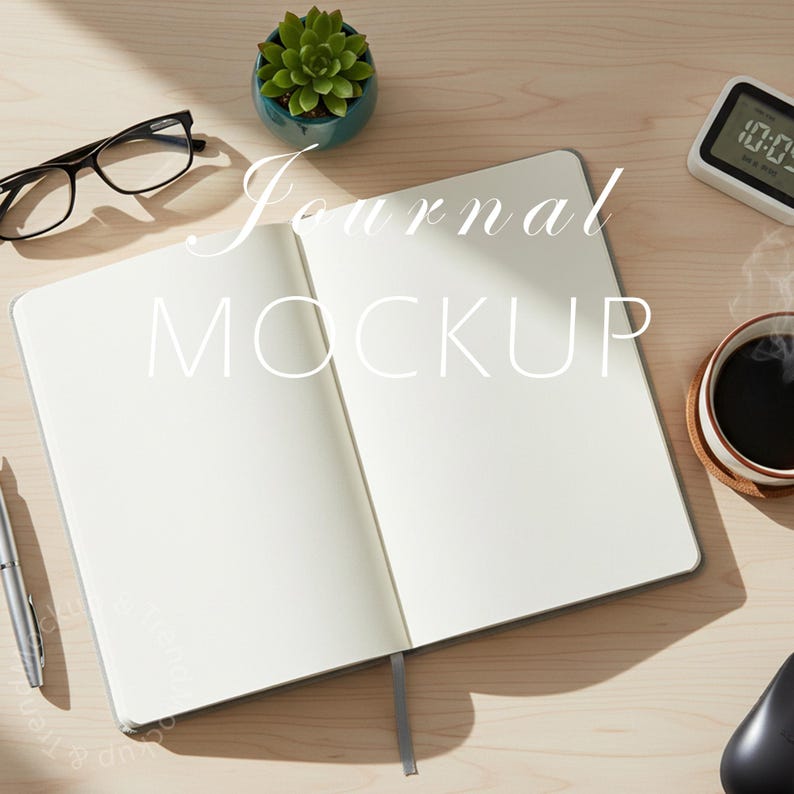 Minimalist Journal Mockup: Desktop Office Scene (digital Download) - Etsy