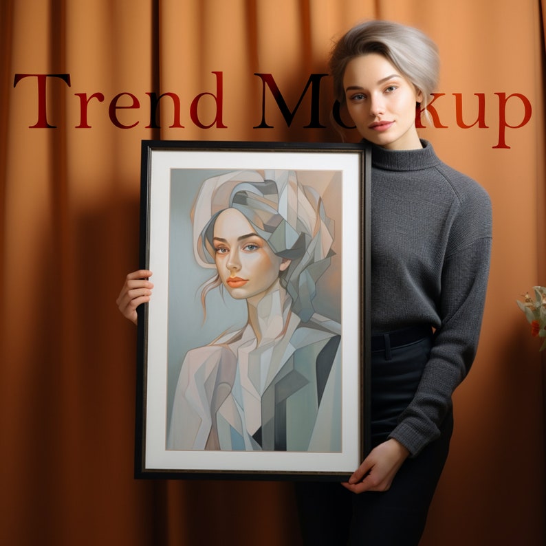 Woman Holding Frame Mockup, Female Model Holding a Frame in Her Hand ...