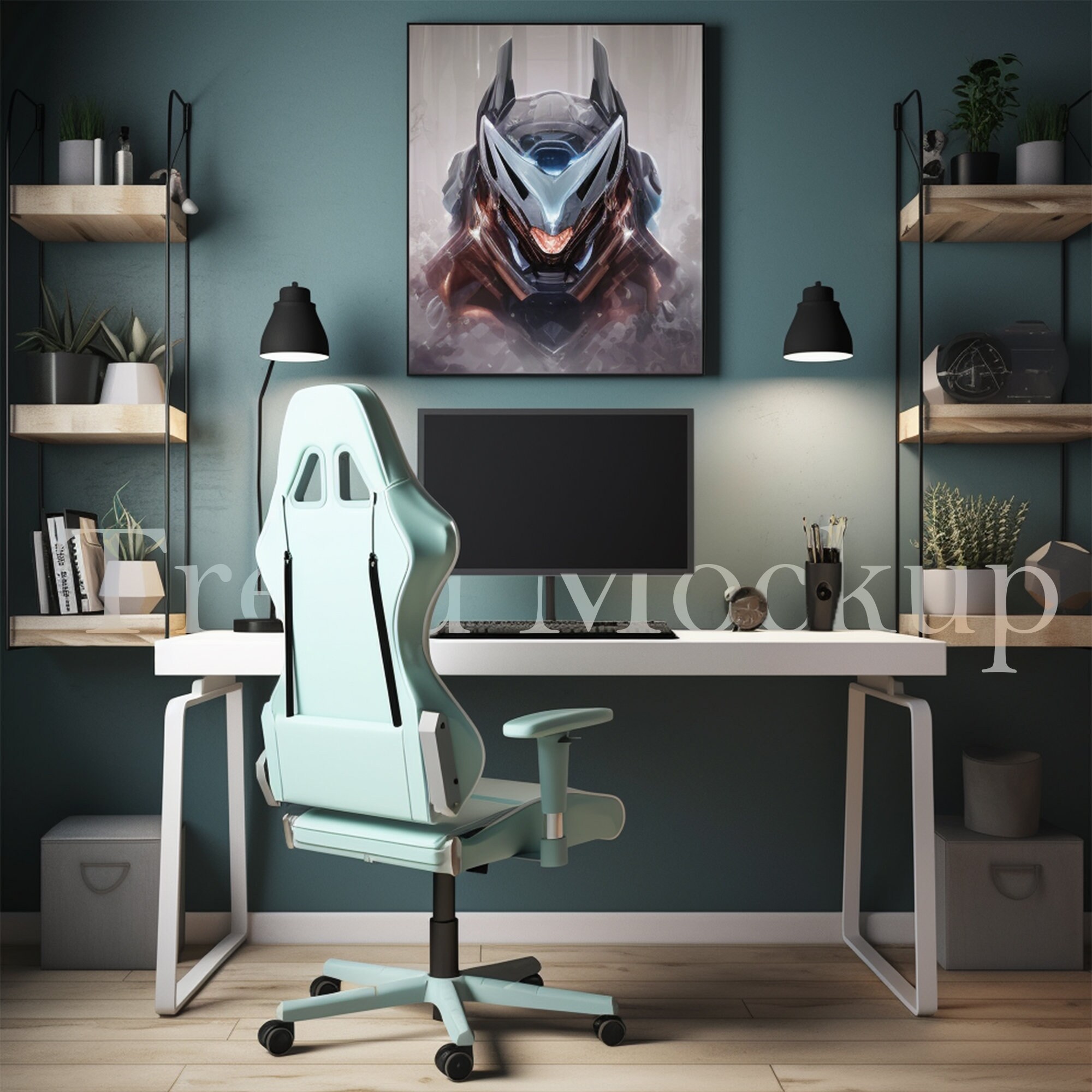 Gamer Room Frame Mockup: Modern Streamer Template (PSD) - Etsy