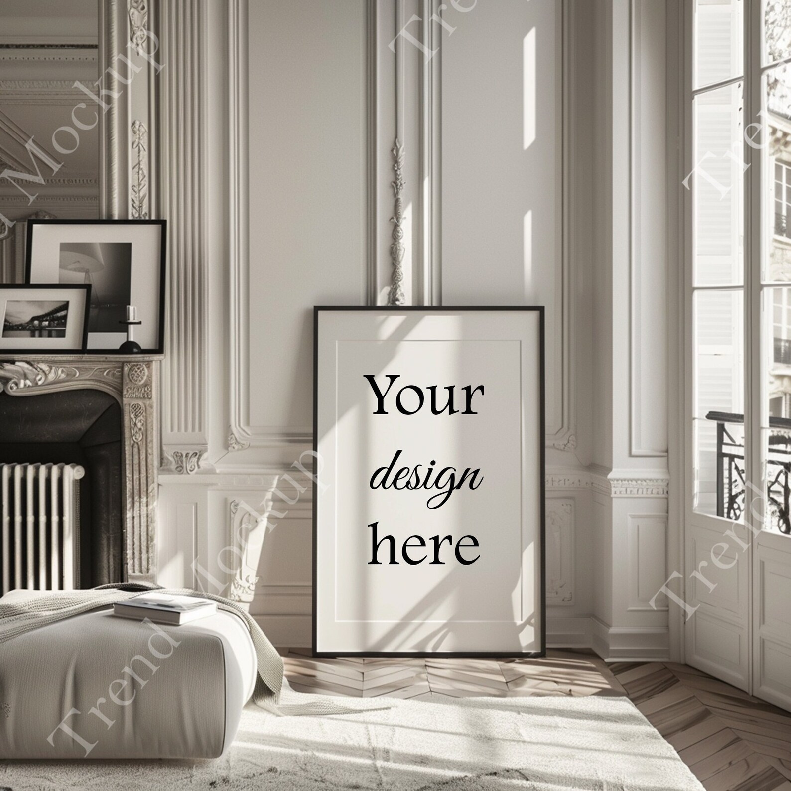 French Interior Frame Mockup: Parisian Style Living Room (PSD, JPG) - Etsy