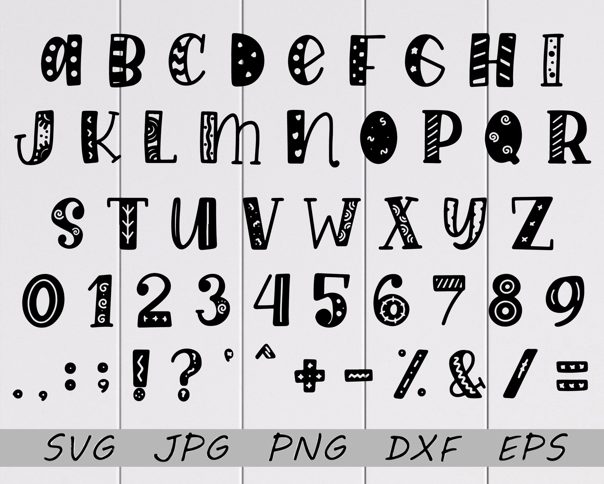 Alphabet Bundle SVG, Nursery Alphabet Cut File, Cartoon ABC Alphabet ...