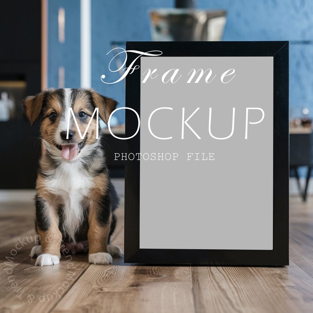 Pet Frame Mockup, Dog Mockup, Cute Dog Artwork Template, Home Interior ...