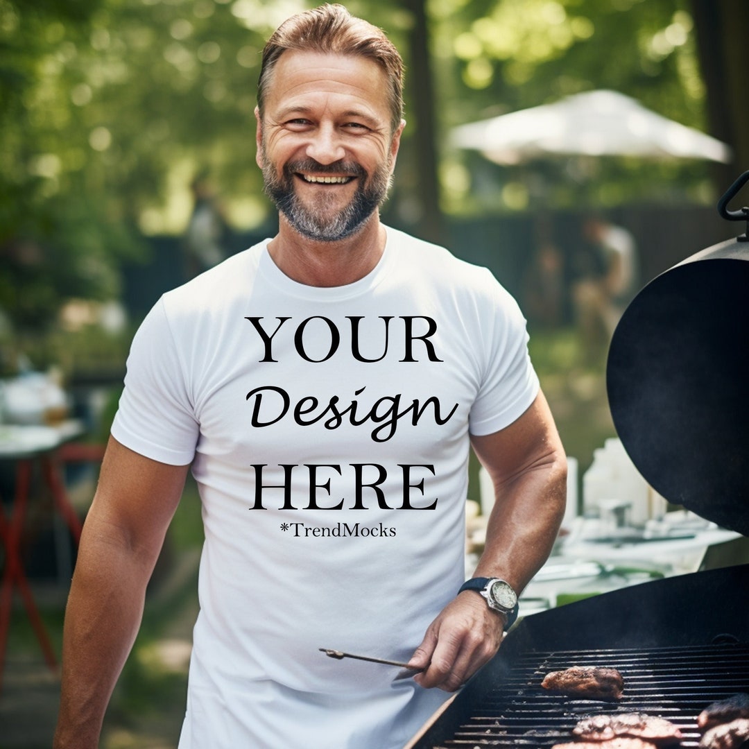 BARBECUE Dad Mockup, Father and Son Mockup, Barbecue Party Daddy Family ...