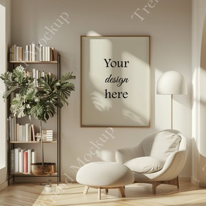Study Room Mock up Frame,office Style Modern Mock Up, Bookcase Corner ...