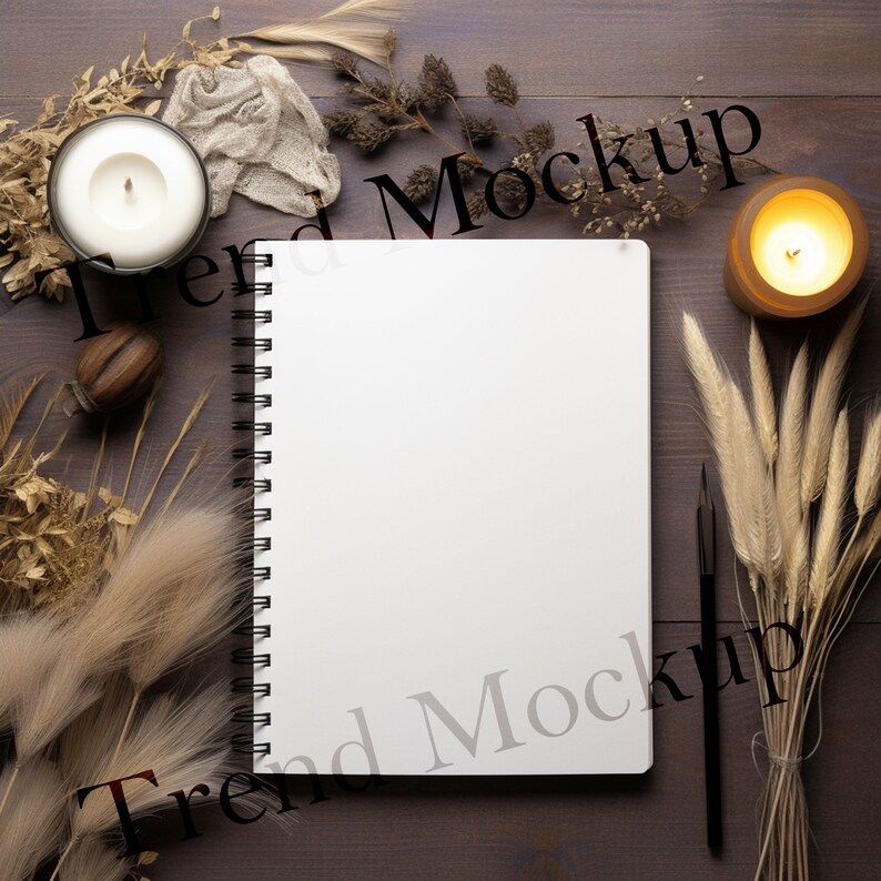 Planner Mockup, Spiral Notebook Mockup, Boho Mockup Book Mock, Notebook ...