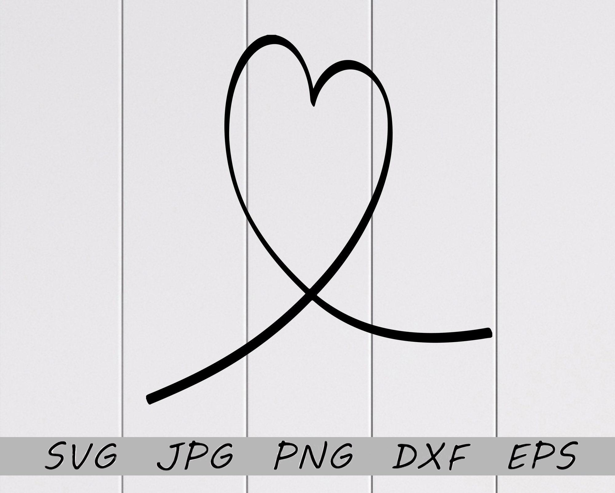 Love Heart Line Art SVG Line Heart Clipart Hand Drawn Heart - Etsy
