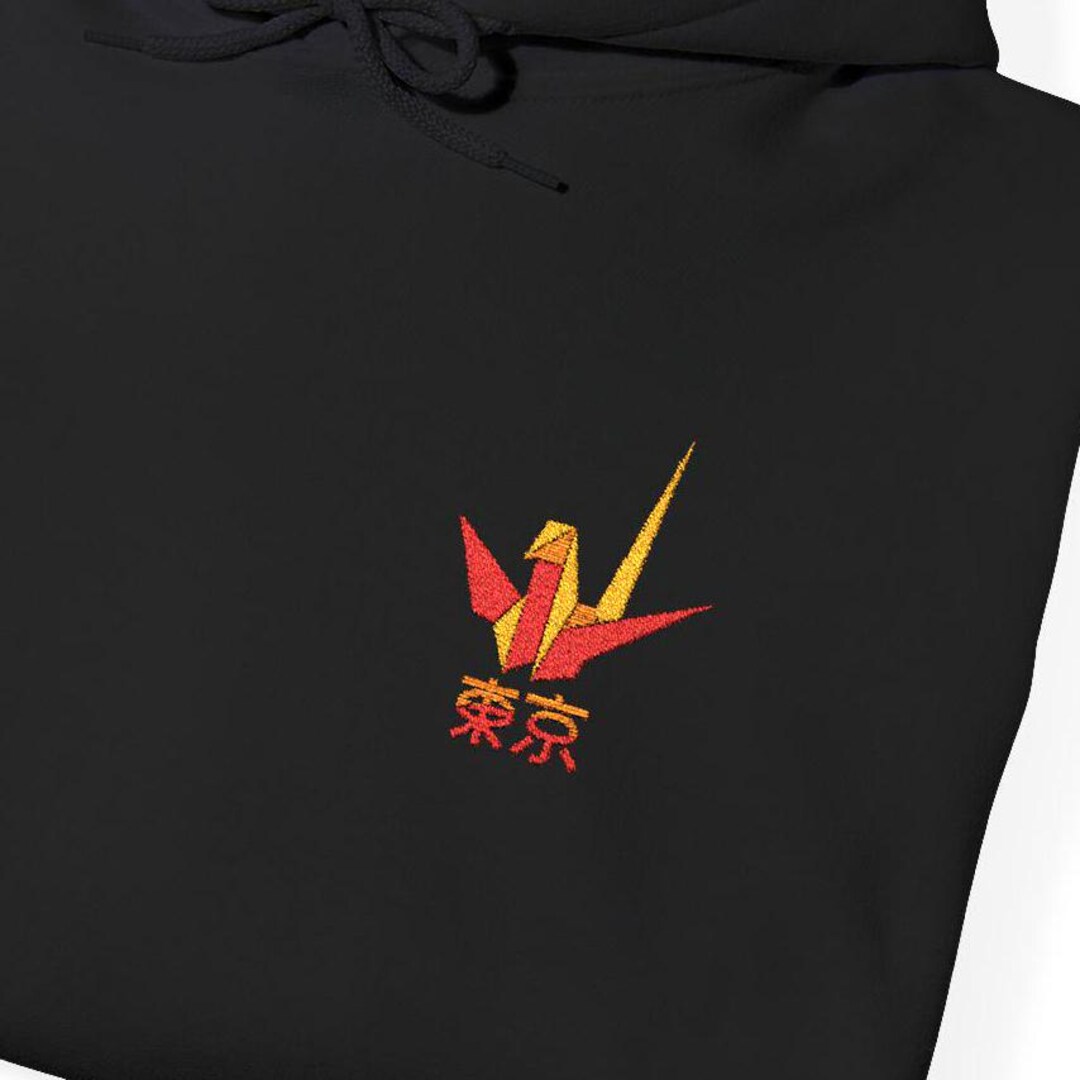 Embroidered Origami Hoodie, Japan in Japanese Hoodie, Traditional ...