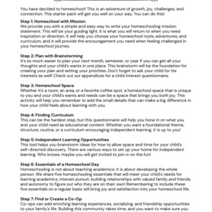 Homeschool Starter Pack - Printable Workbook With Practical Steps to ...