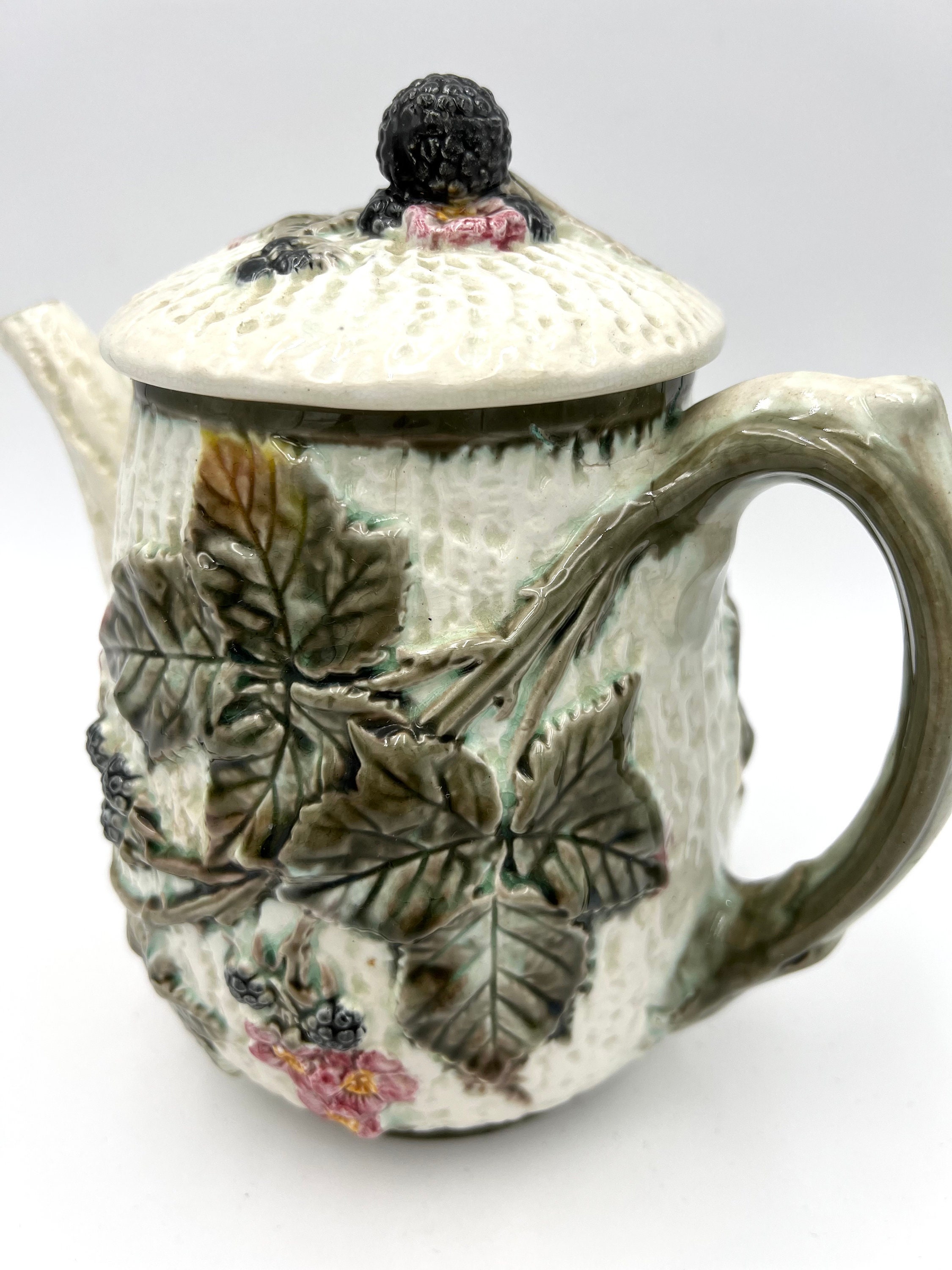 Antique Wedgwood Majolica Argenta Blackberry Teapot - Etsy