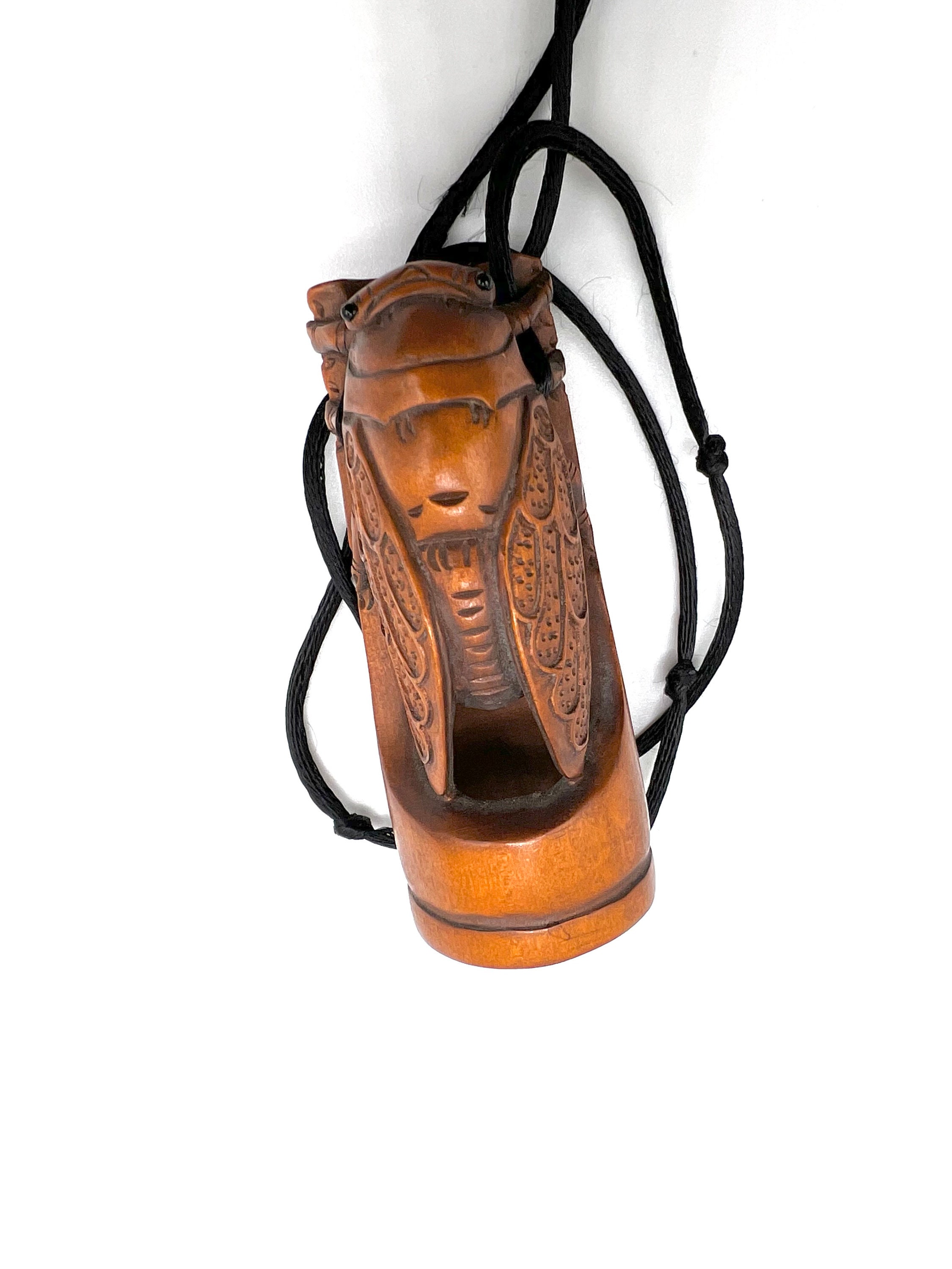 Hand Carved Wooden Cicada Netsuke - Etsy