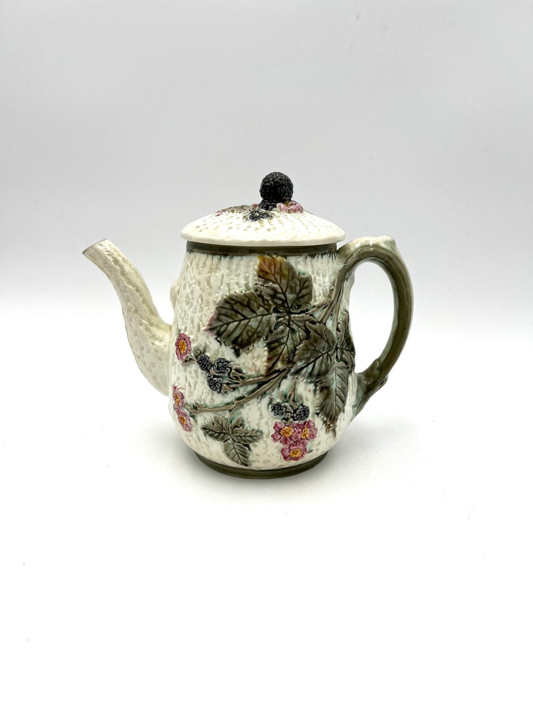 Antique Wedgwood Majolica Argenta Blackberry Teapot - Etsy