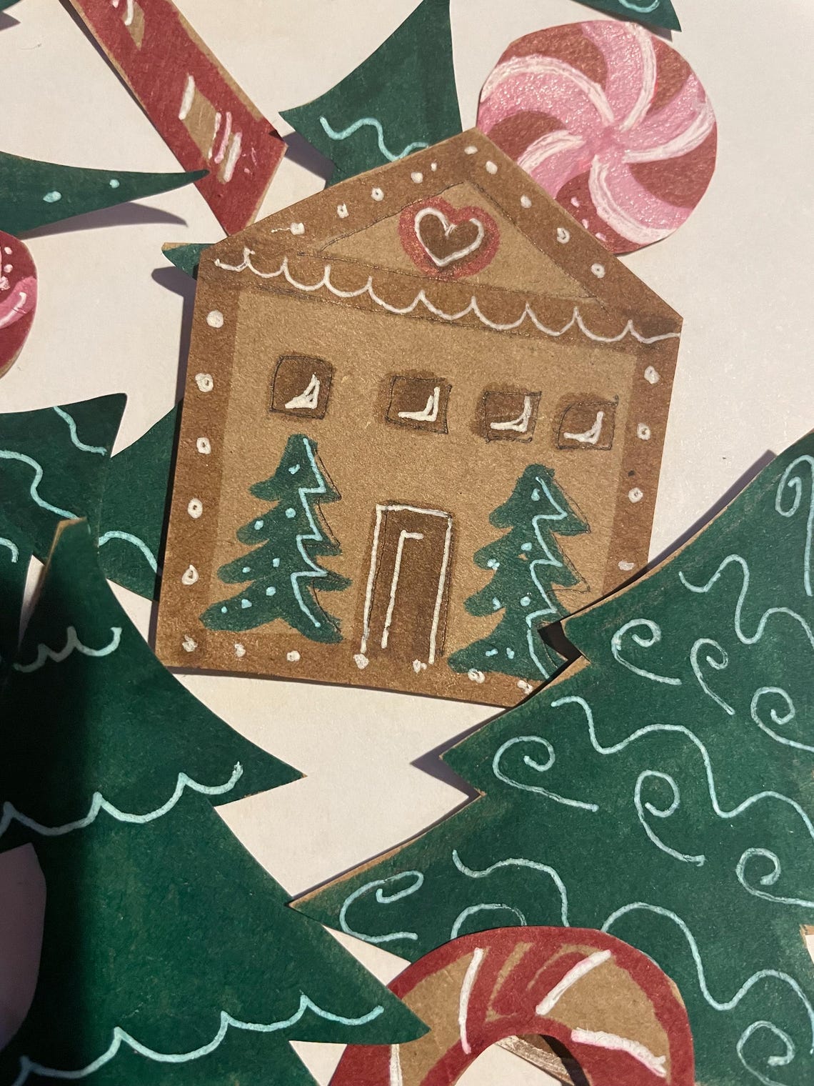 Recycled Paper Gingerbread House Christmas Collage Fodder - Etsy