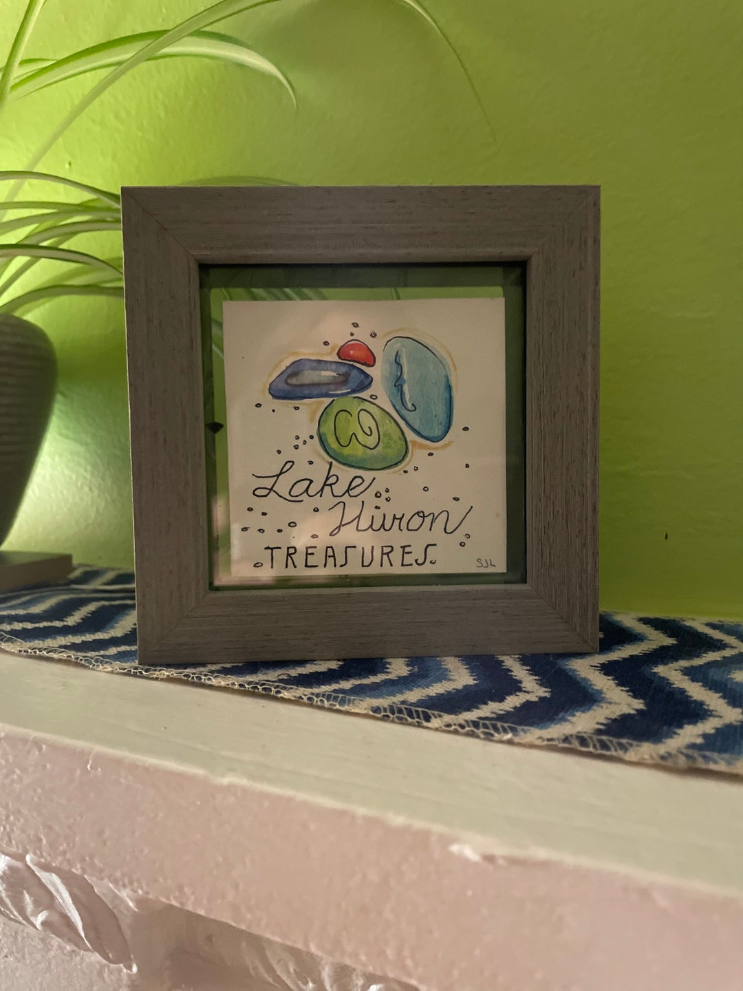 Beach Glass Painting. Lake Huron Gift, Lake Huron Rock Hound, Beach ...