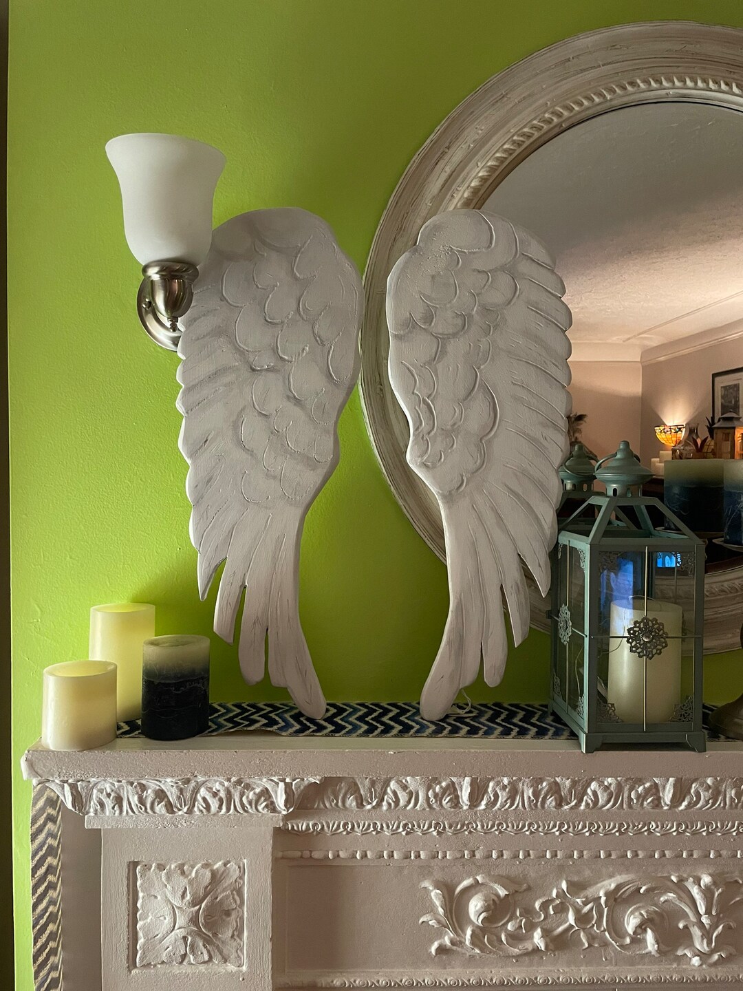 Hand Painted Angel Wings, Angel Wall Hanging Whimsical Art, Boho Angel ...