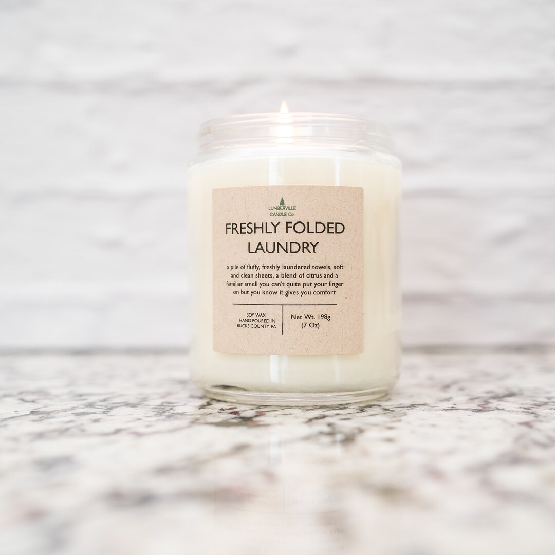 Freshly Folded Laundry Soy Candle-soy Candle Gift | Fresh Scent Candle ...