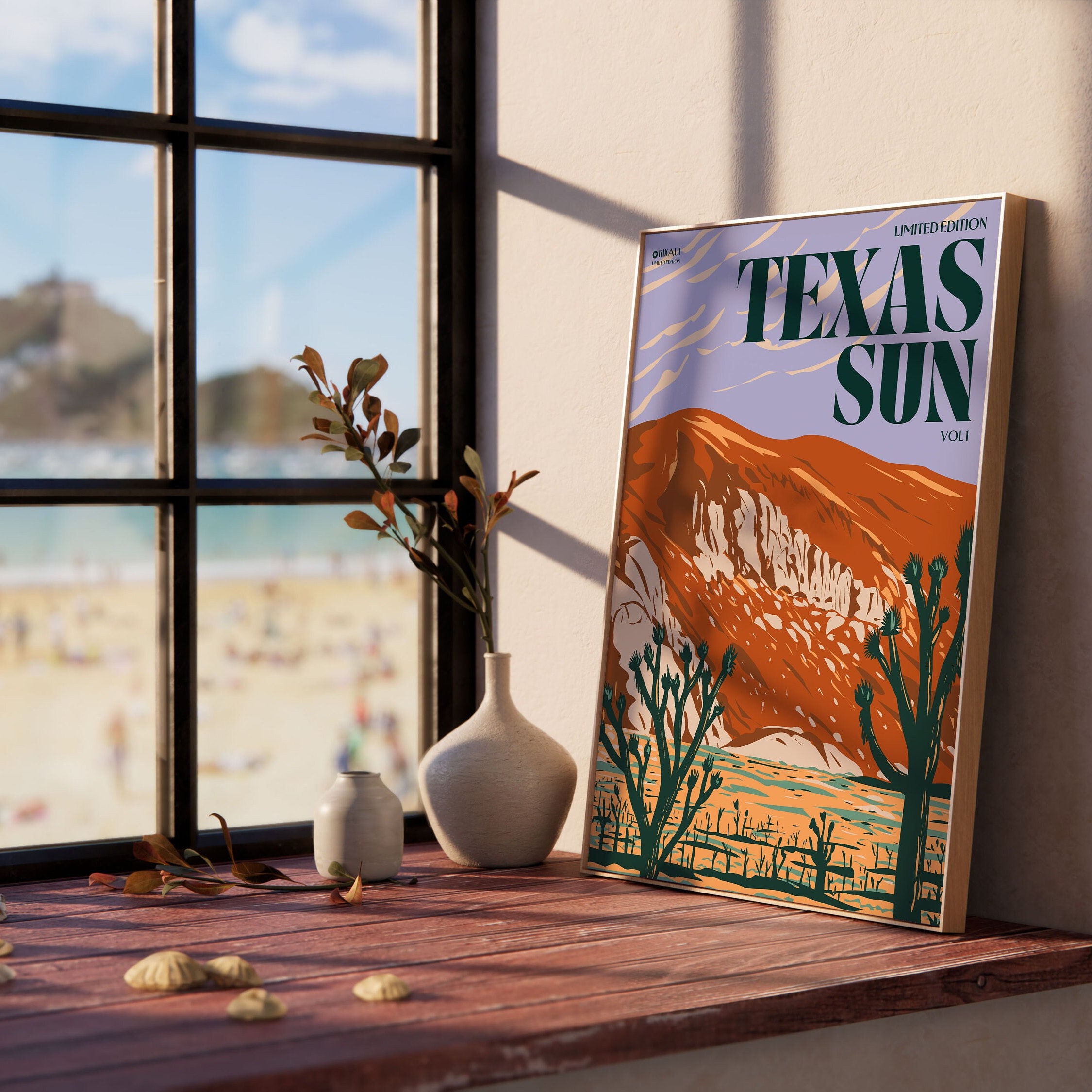 Texas Sun Desert Art Illustration Poster Print Bold & - Etsy