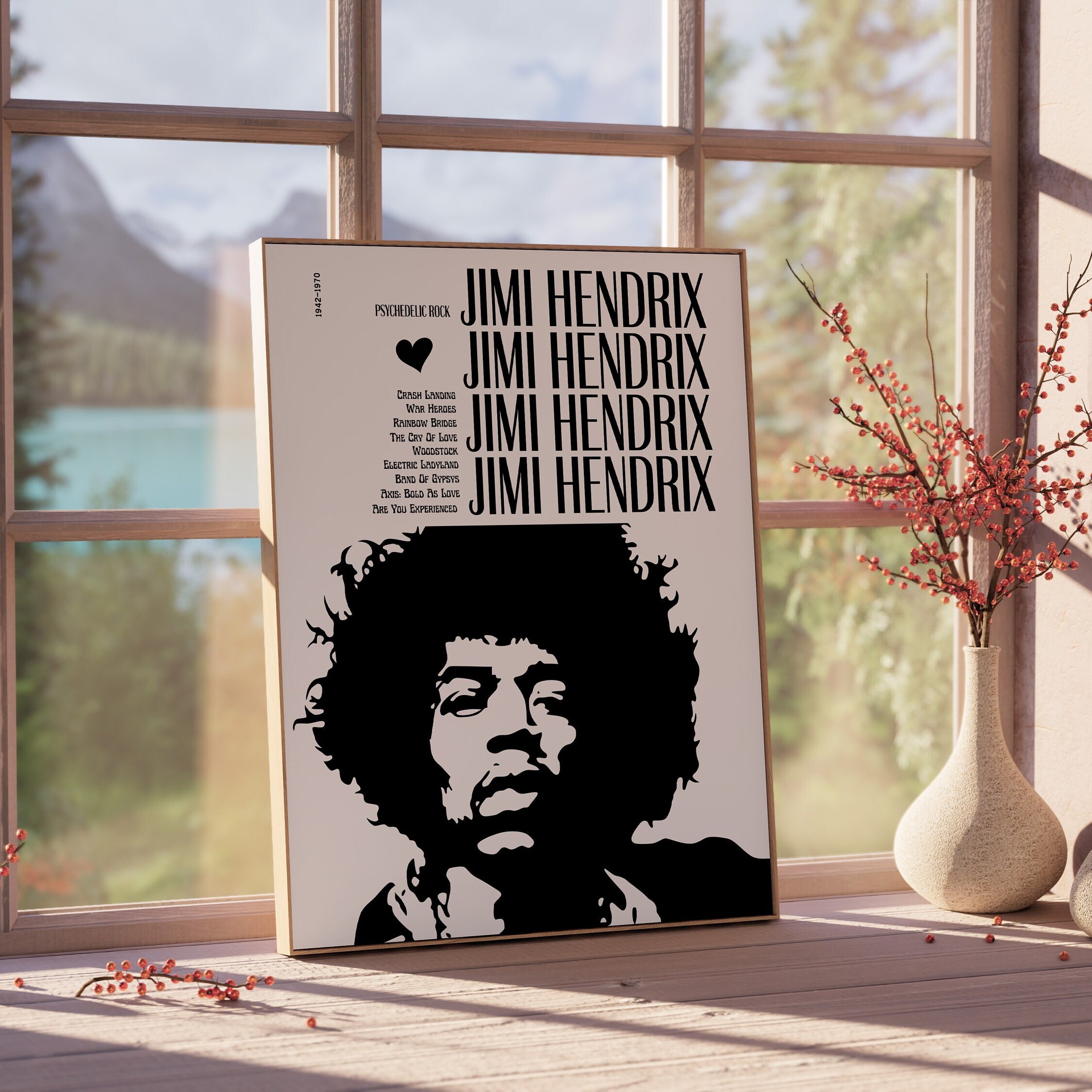 Jimi Hendrix Woodstock Poster