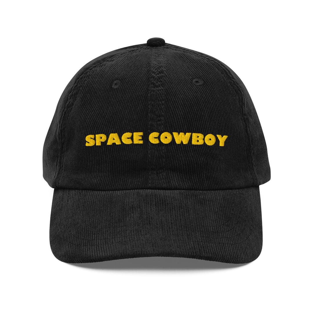 Space Cowboy Vintage Embroidery Corduroy Hat, Soft Cotton Embroidered ...