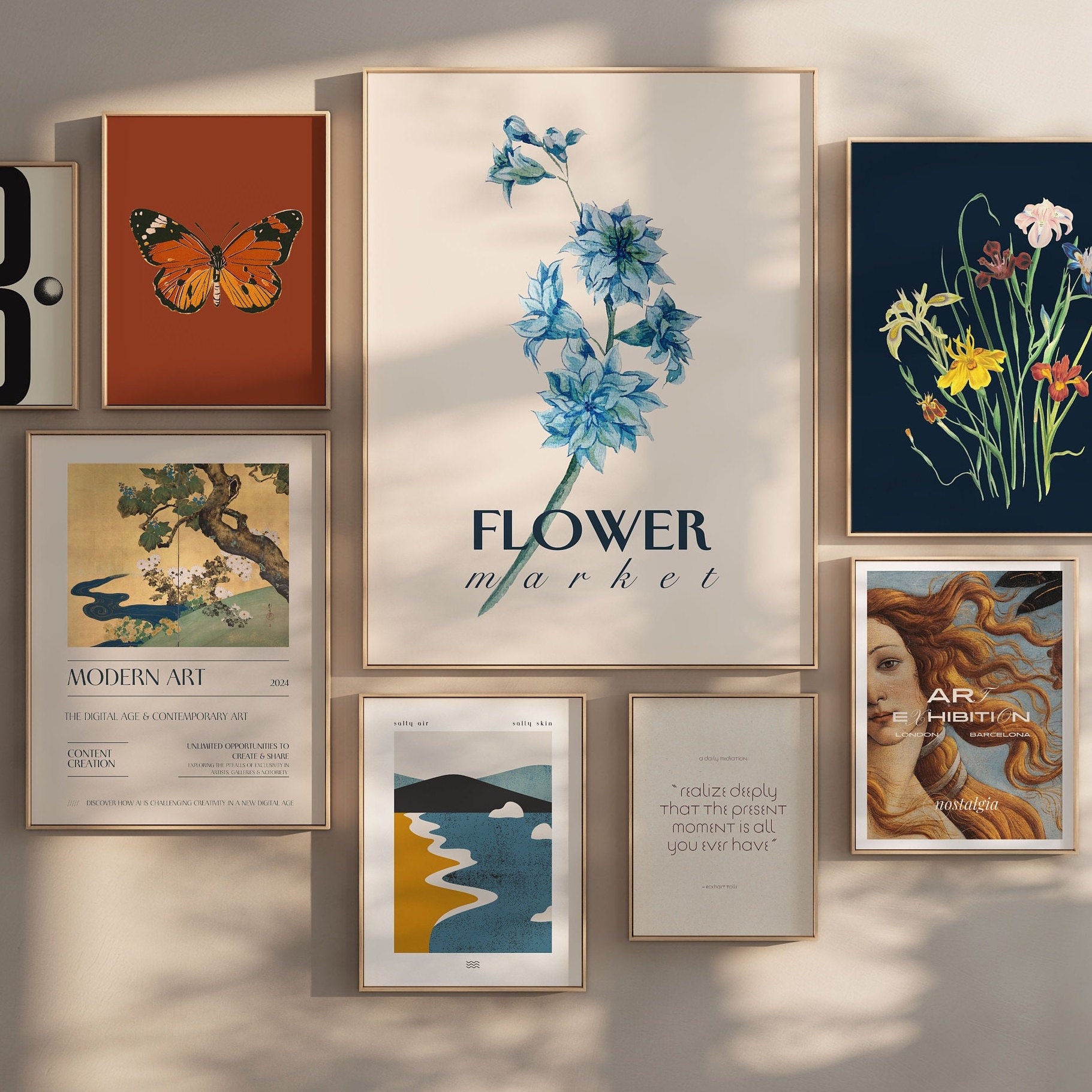 Nature Bliss Bundle: 9 Printable Poster Prints in Boho Chic, Minimalist ...