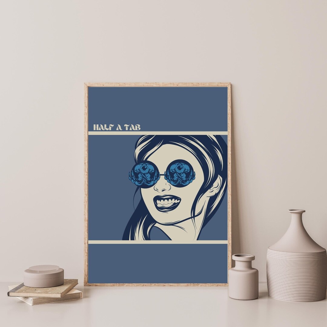 Half A Tab Digital Printable Psychedelic Art Wall Decor - Etsy