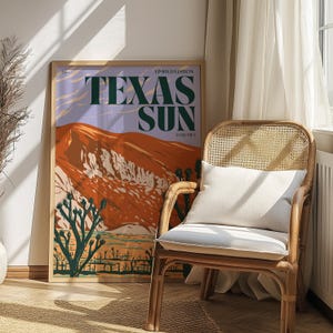 Texas Sun Desert Art Illustration Poster Print, Bold & Colourful ...