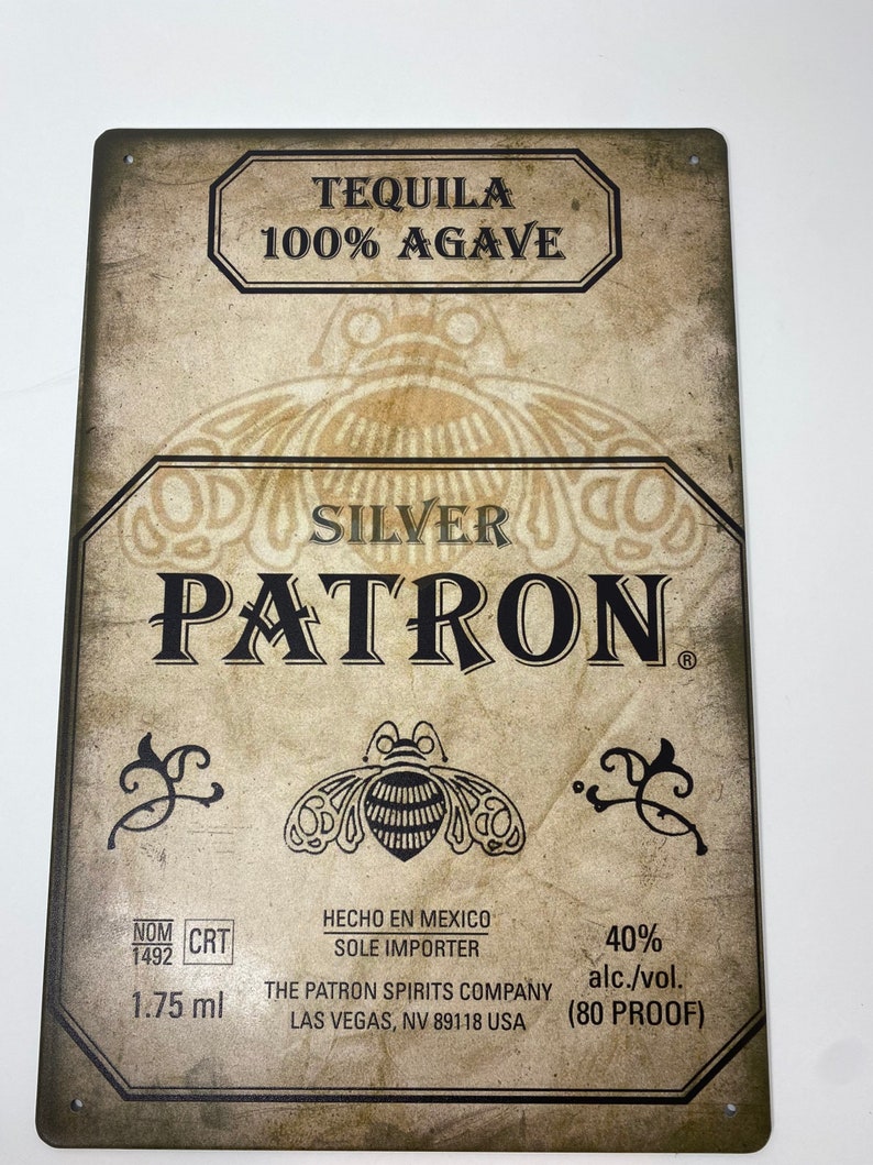 Patron Patron Sign Patron Silver Bar Sign Bar Decor Home Bar - Etsy
