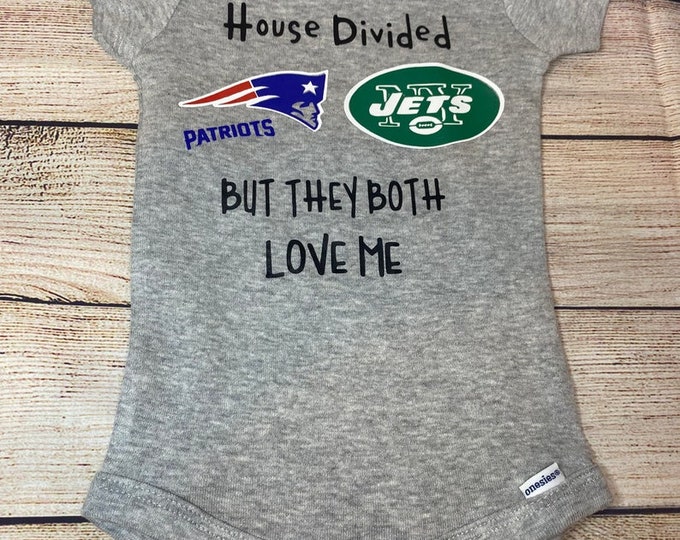House Divided NFL Babysuit, All 32 Teams Available,eagles,jets,patriots ...