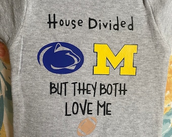 House Divided Baby Embroidered Football Bodysuit, Shirt Fully ...