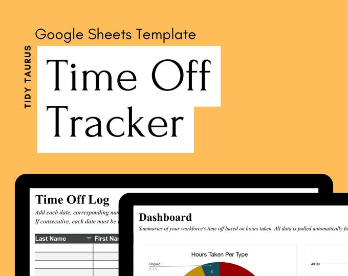 Time off Tracker 2025 for Google Sheets | PTO, Vacation, Comp Time ...