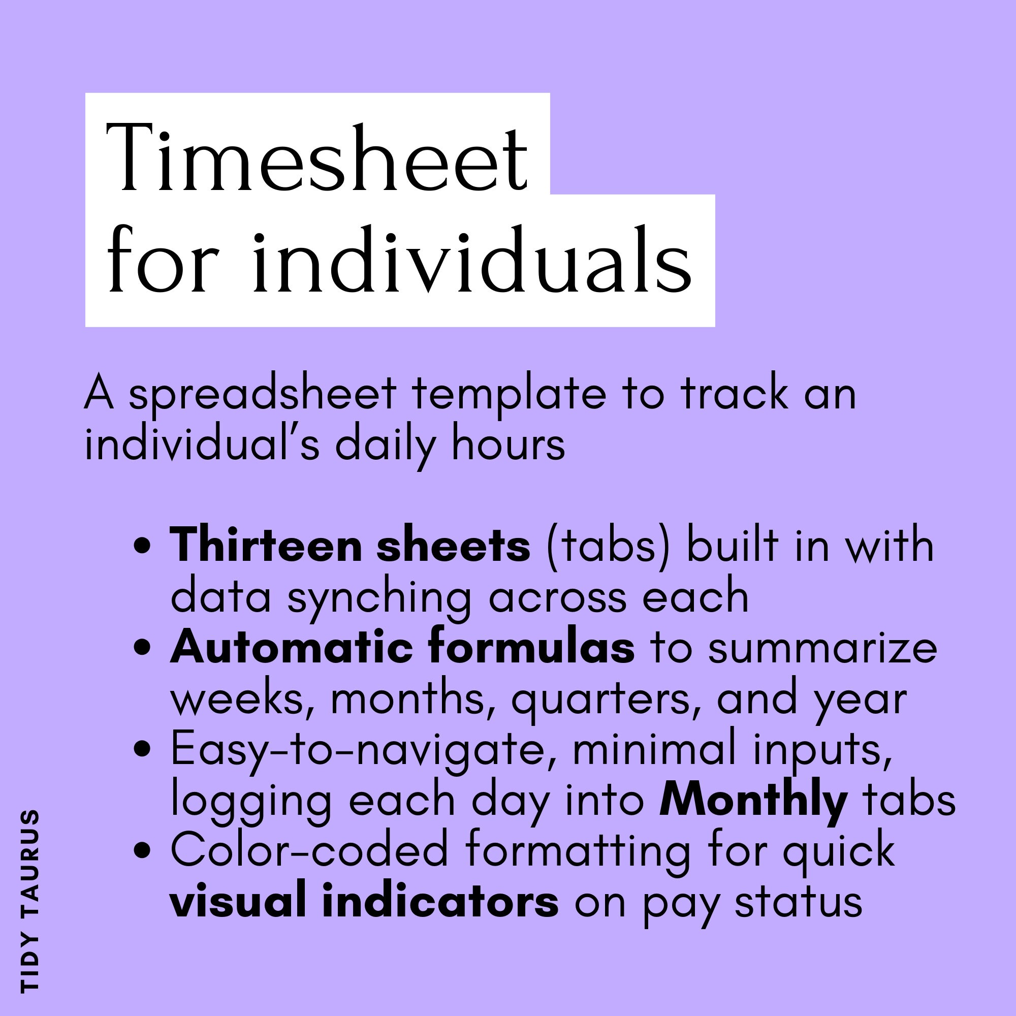 Timesheet Template 2024 for Google Sheets Hours Tracker Freelancer ...