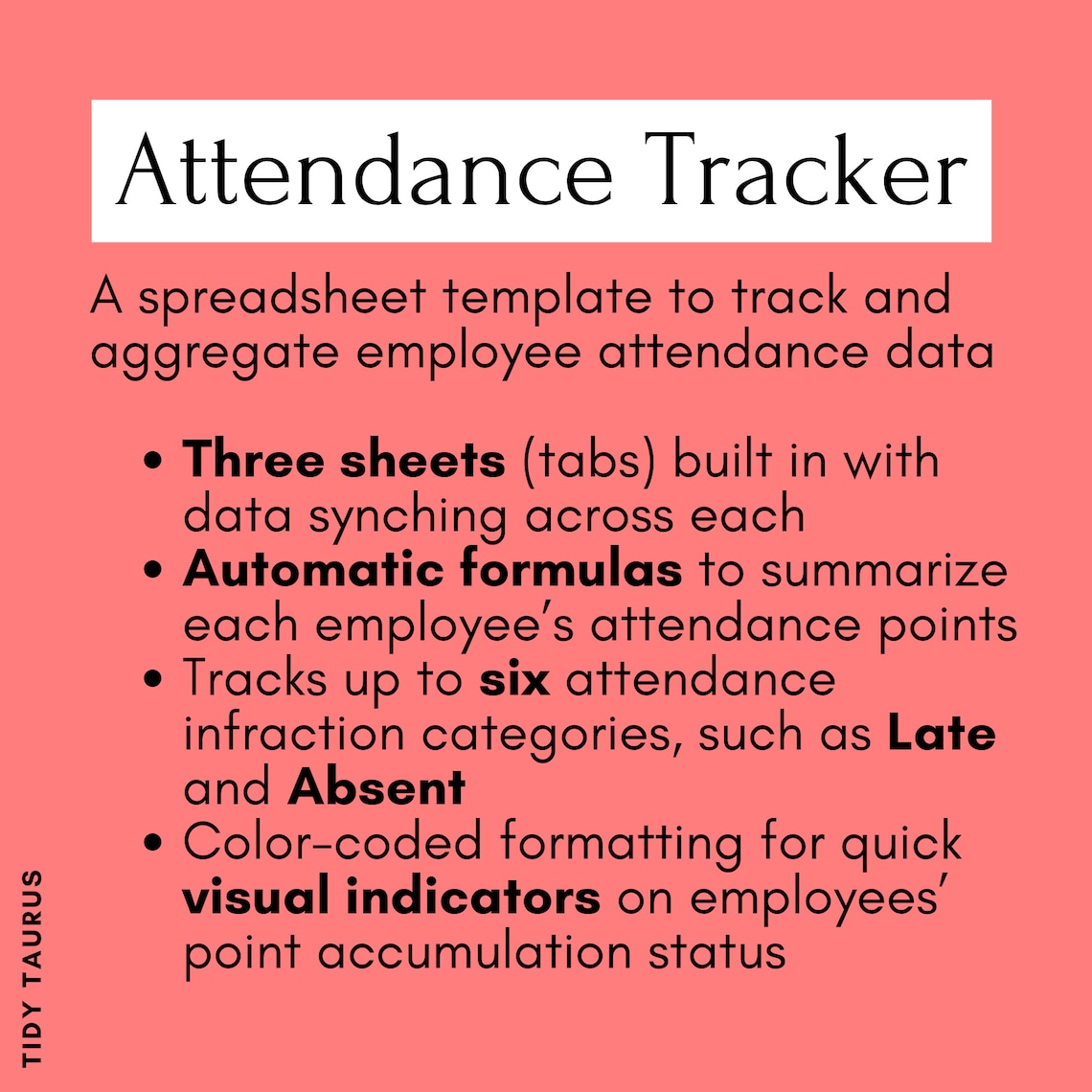 Attendance Tracker 2024 for Excel Attendance Point Logging, Tardiness ...