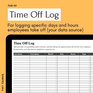 Time off Tracker 2025 for Google Sheets | PTO, Vacation, Comp Time ...