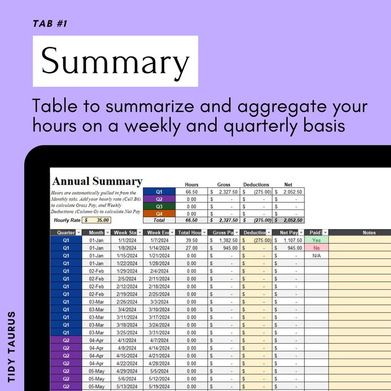 Timesheet Template 2025 for Excel | Hours Tracker | Freelancer ...