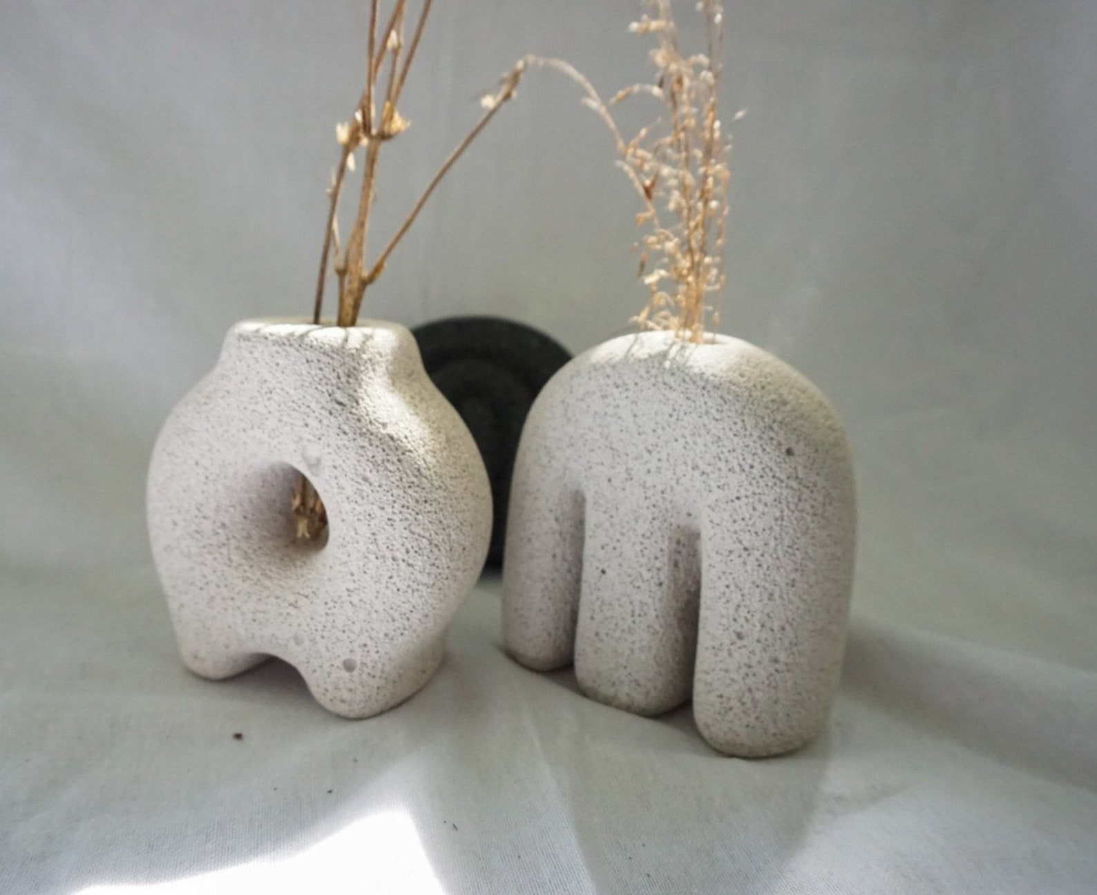 Modern Concrete Vase Handmade Textured Concrete Vase Homedecore Gift ...