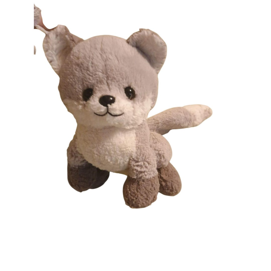 Hallmark Baby Fox Plush Silver Gray Grey Sitting Soft Stuffed Toy Beige ...