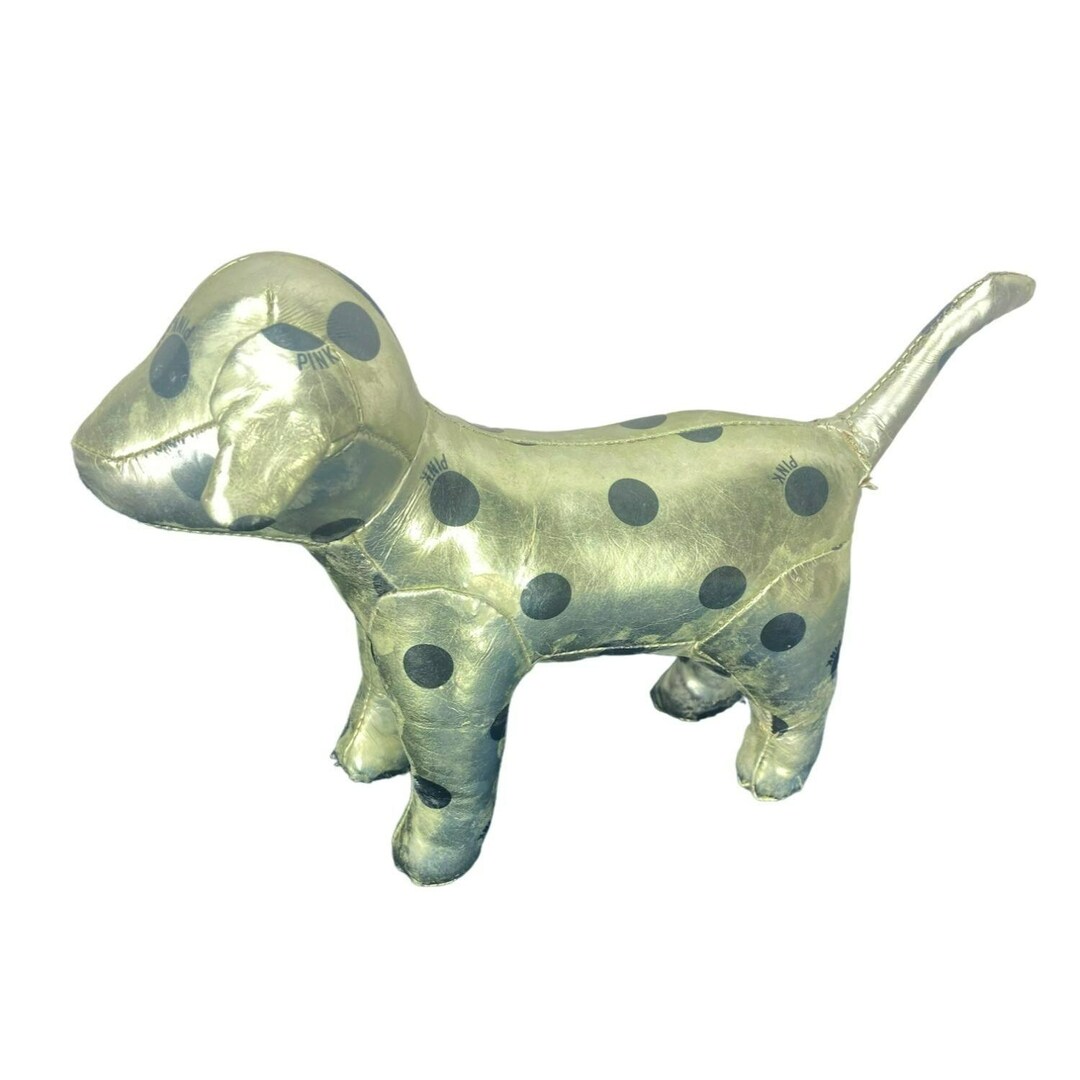 VICTORIAS SECRET Spots Metallic Gold Polka Dots Black VS Stuffed Toy - Etsy