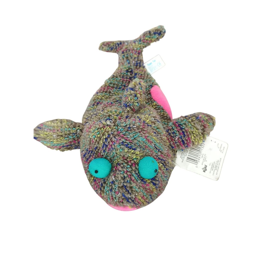 Russ Floppy Fish Plush Toy Multicolor Knit Pink Accents - Etsy