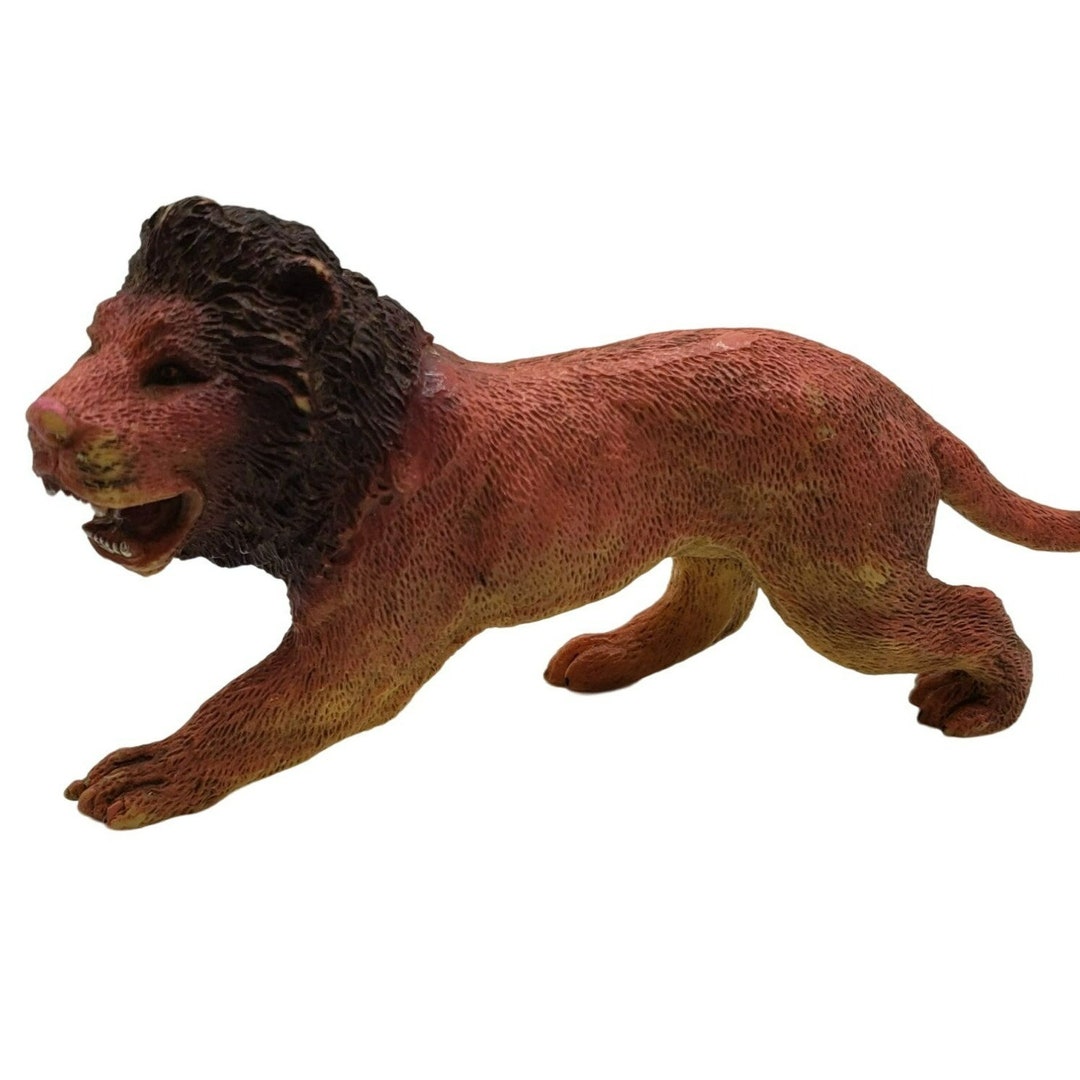Vintage Lifelike Realistic Roaring Lion 4.5" Figure Figurine Toy ...