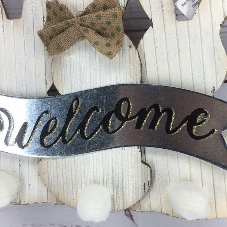 EASTER Bunny Rabbit Wood & Metal Door Welcome Sign Decoration Boho - Etsy