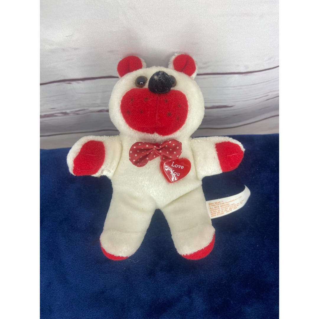Baby Bear Tara Toy 5 Inch Stuffed Plush Bear White Red - Etsy