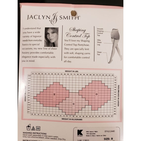 Jaclyn Smith Size Chart