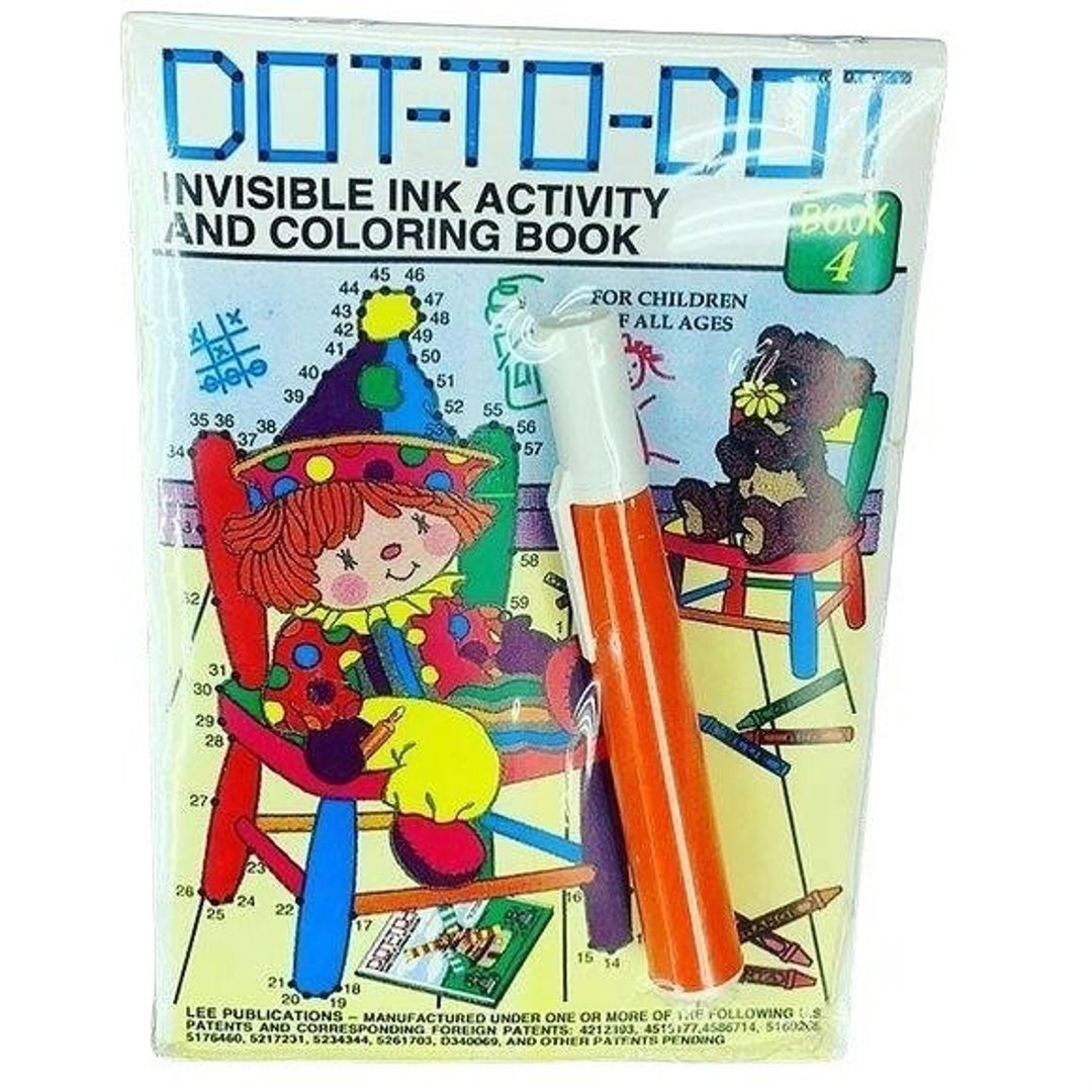 Lee Publications Dot to Dot Invisible Ink Book 4 Coloring Book Teddy ...