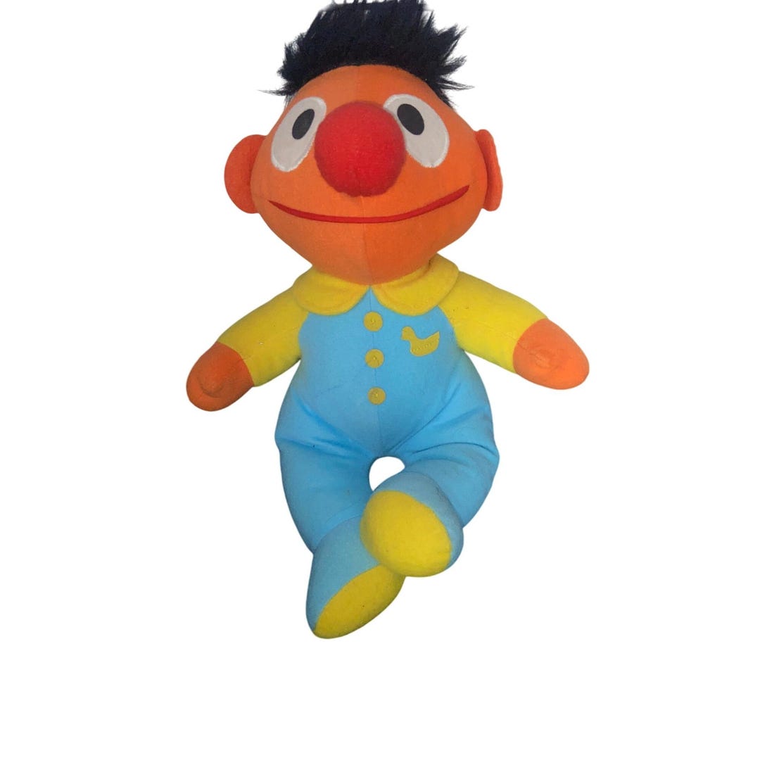 VINTAGE 80s Sesame Street Muppet Plush Beddy Bye Softies Ernie Doll ...