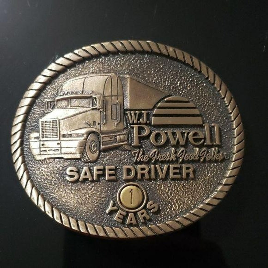 Octanner W.J. Powell Safe Driver 1 Yr Truck Driver Belt Buckle - Etsy