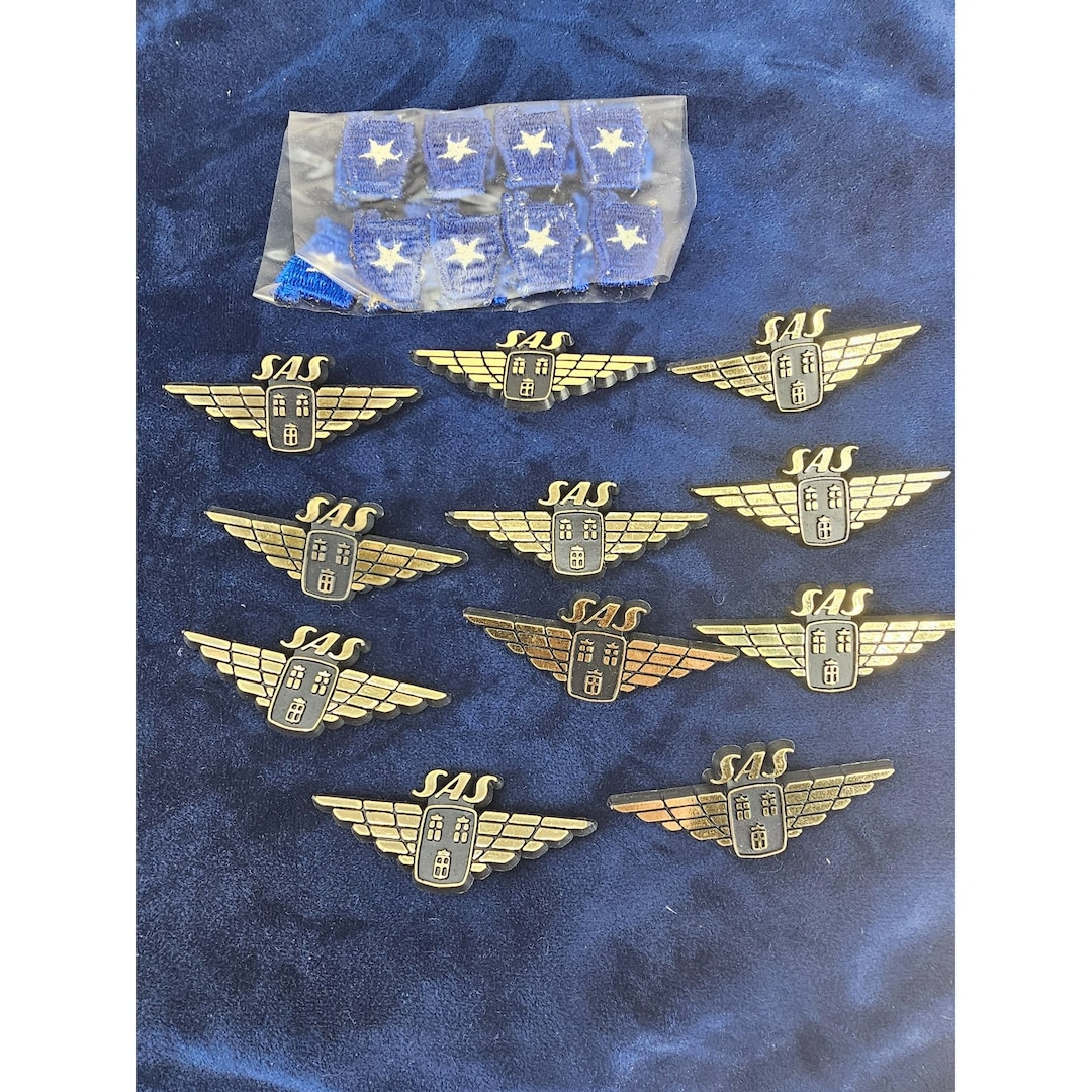 SAS Scandinavian Airlines Junior Pilot Wings Pin Plastic Badge SAS-15 ...